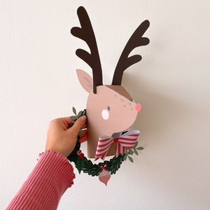 Reindeer Head, Printable 3D Paper Crafts, DIY Christmas Home Decor ...