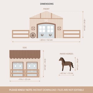 Paper Horse Stable Set - Printable DIY Toy for Kids, 5 Paper Horses ...