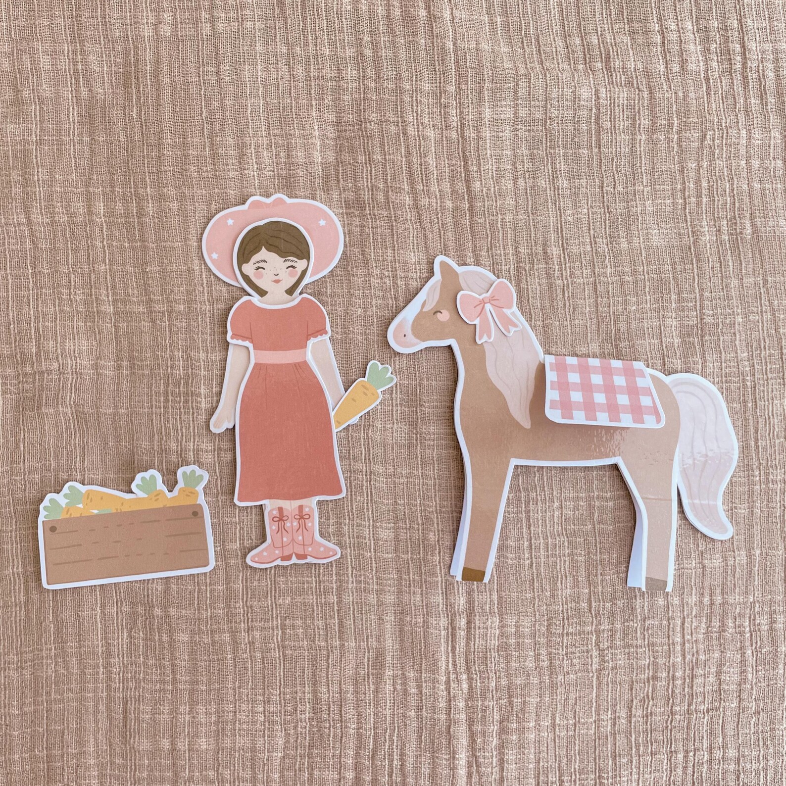 Printable Paper Doll Set – Lily and Her Horse Bella, Cowgirl Dress-up ...