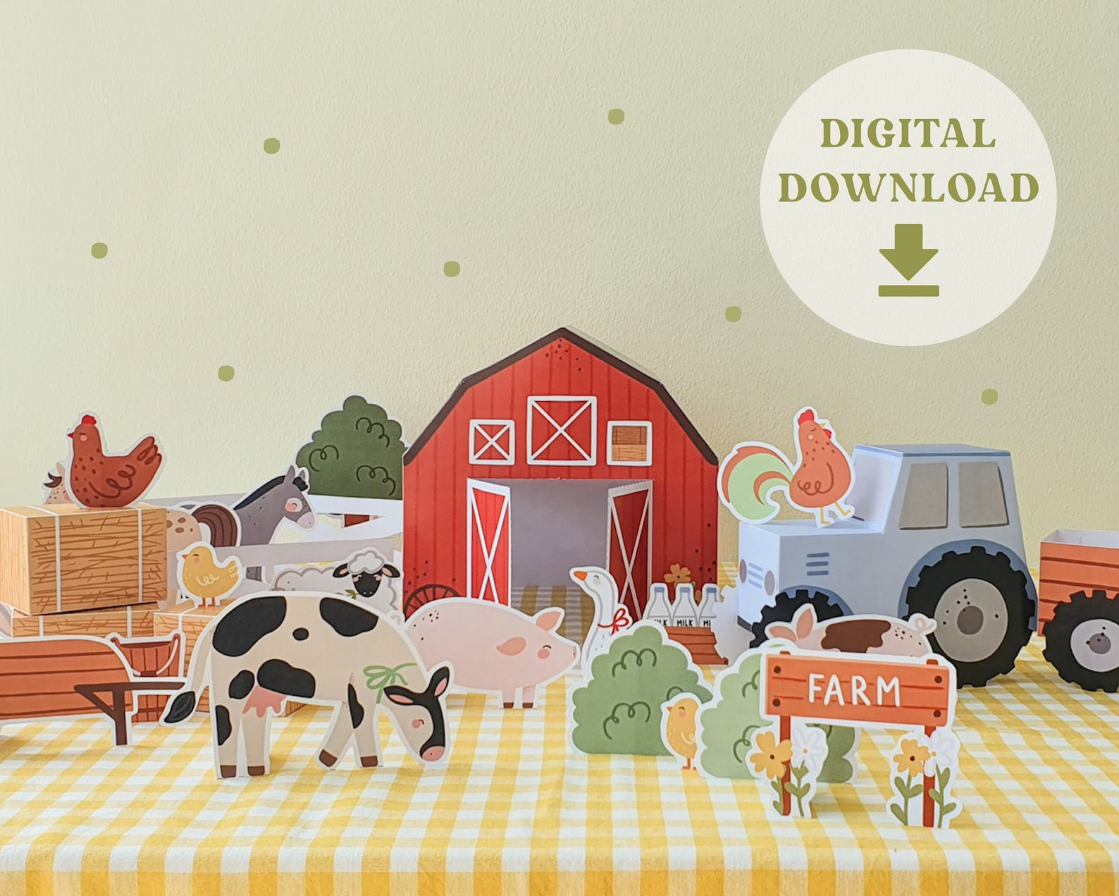 Paper Farm, Printable Activities for Kids, Instant Download, Colorful ...