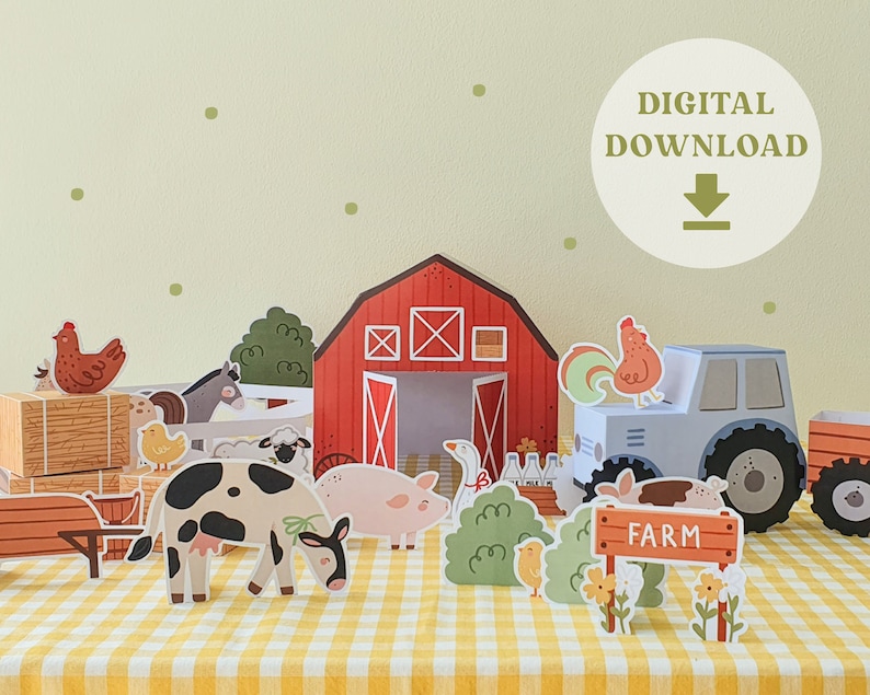 Paper Farm, Printable Activities for Kids, Instant Download, Colorful ...
