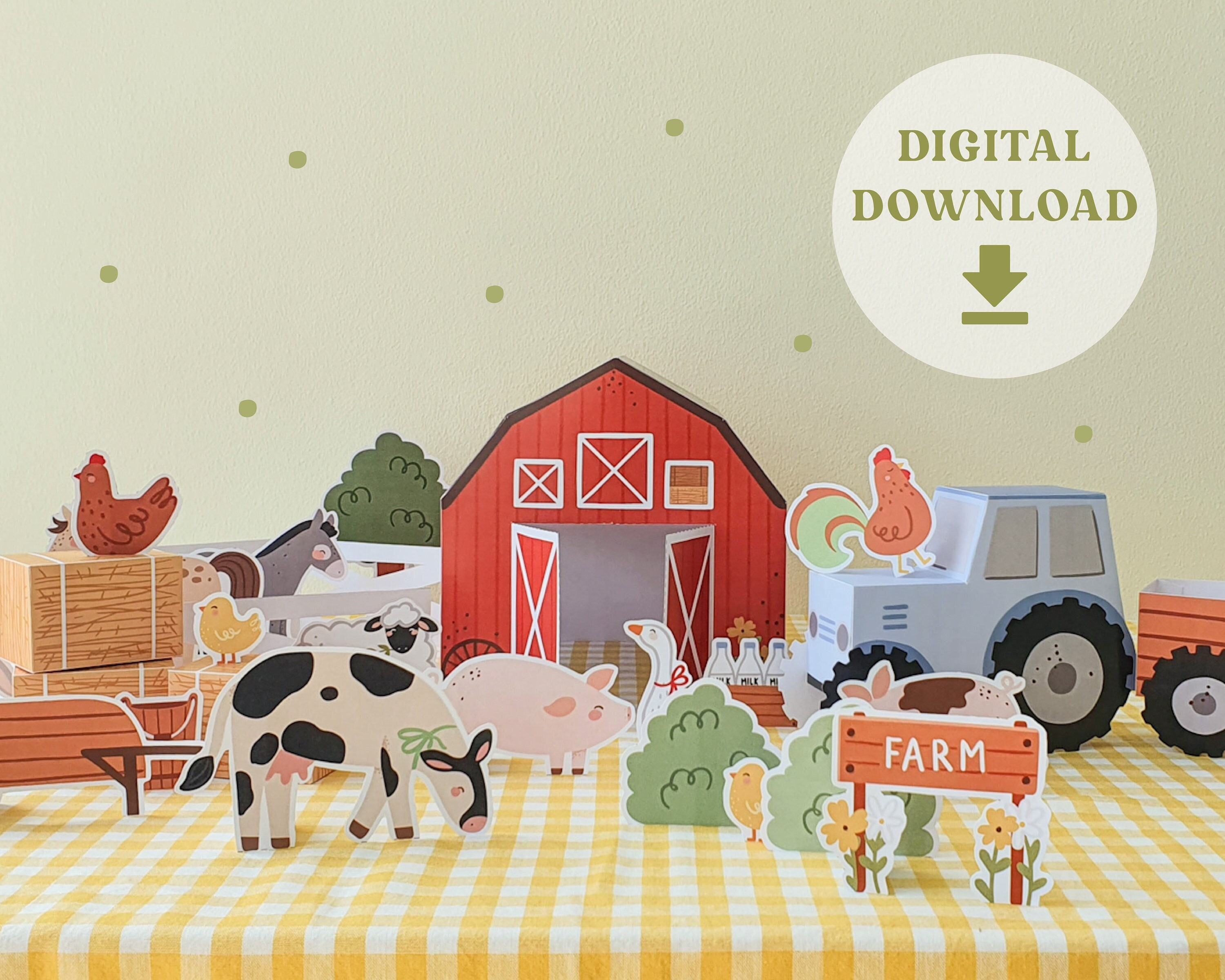 Paper Farm, Printable Activities for Kids, Instant Download, Colorful ...