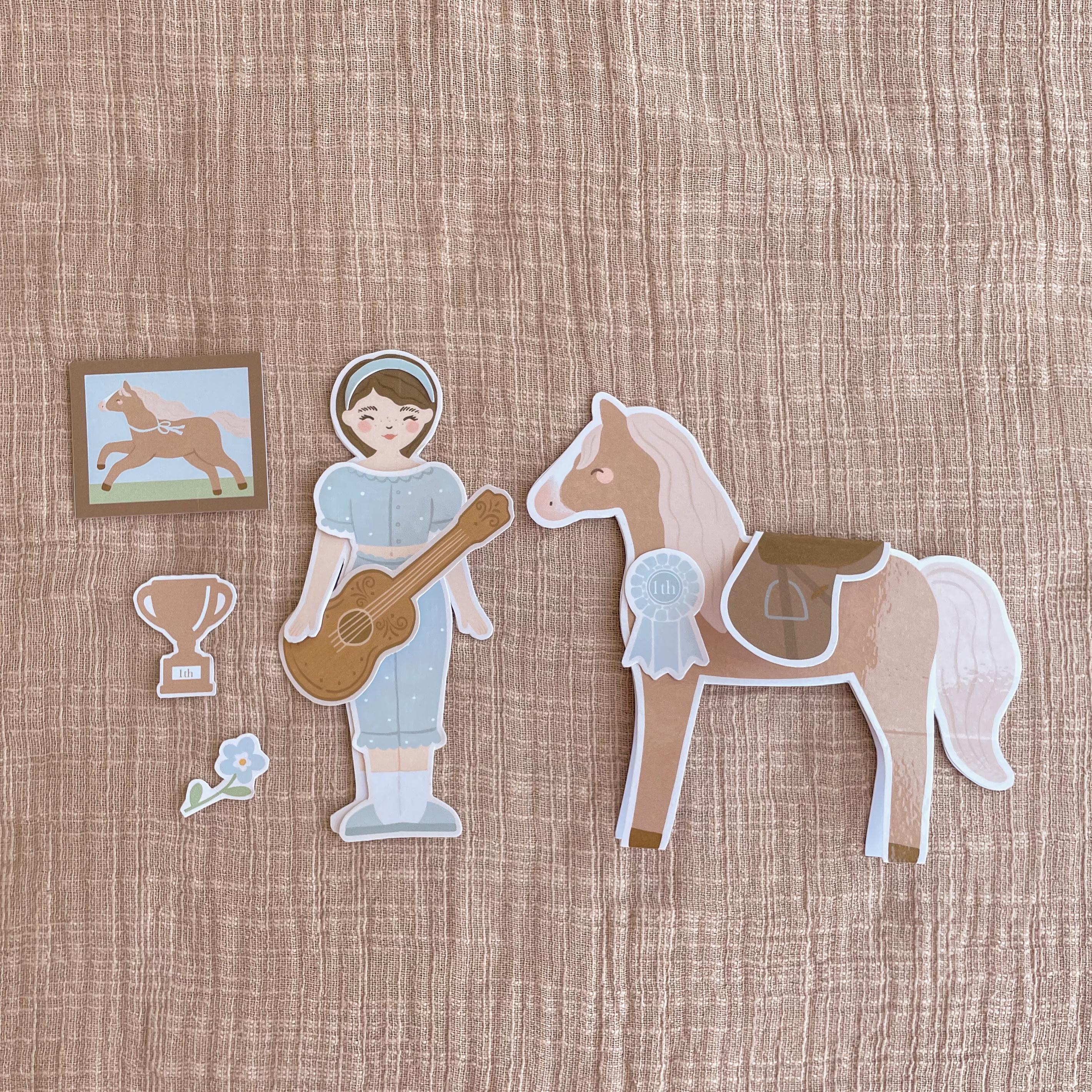 Printable Paper Doll Set – Lily and Her Horse Bella, Cowgirl Dress-up ...
