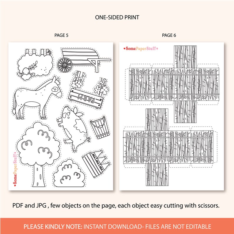 Printable Coloring Farm for Kids, Summer Activities for Grandchildren ...