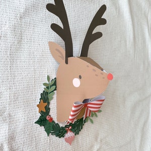 Reindeer Head, Printable 3D Paper Crafts, DIY Christmas Home Decor ...