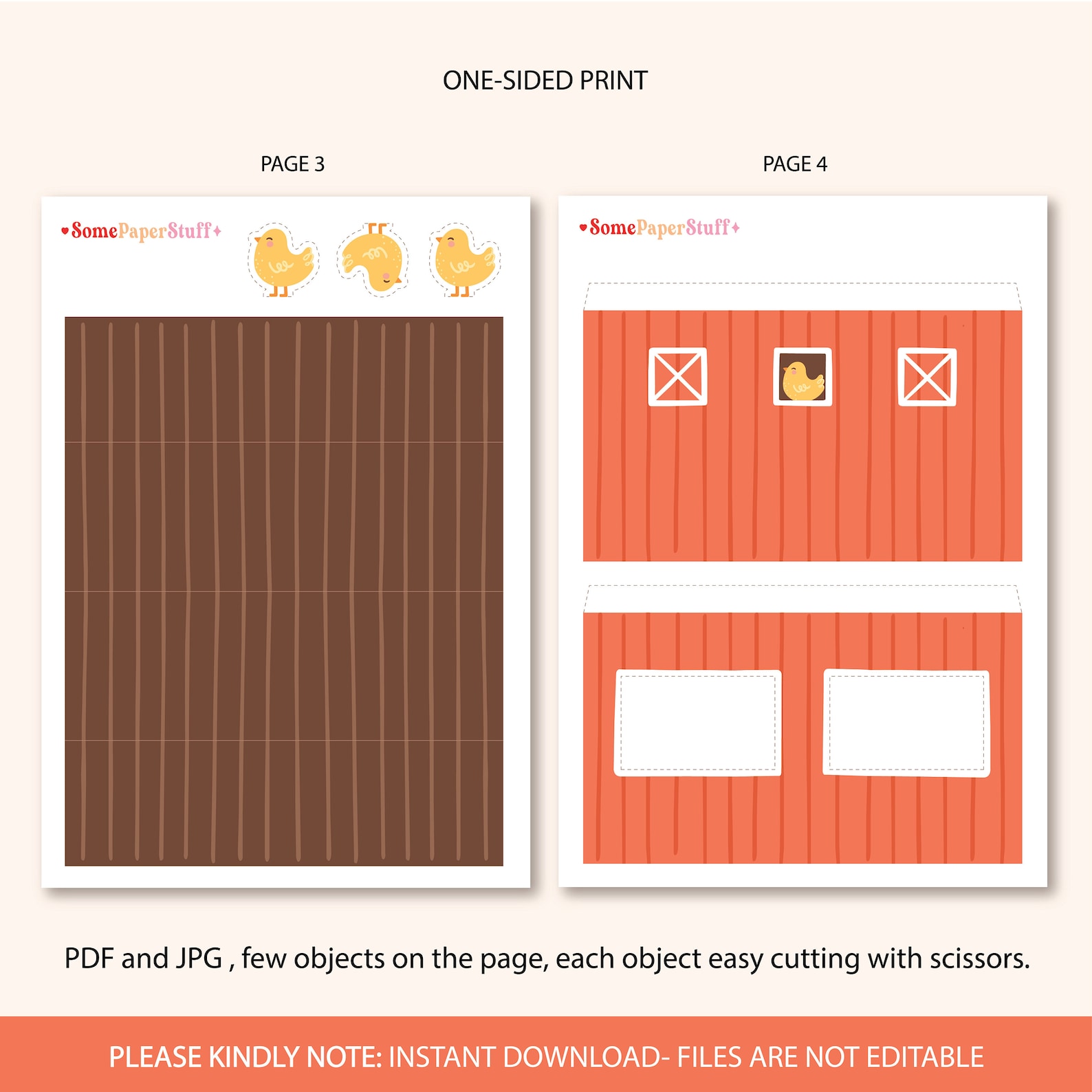 Paper Farm, Printable Activities for Kids, Instant Download, Colorful ...