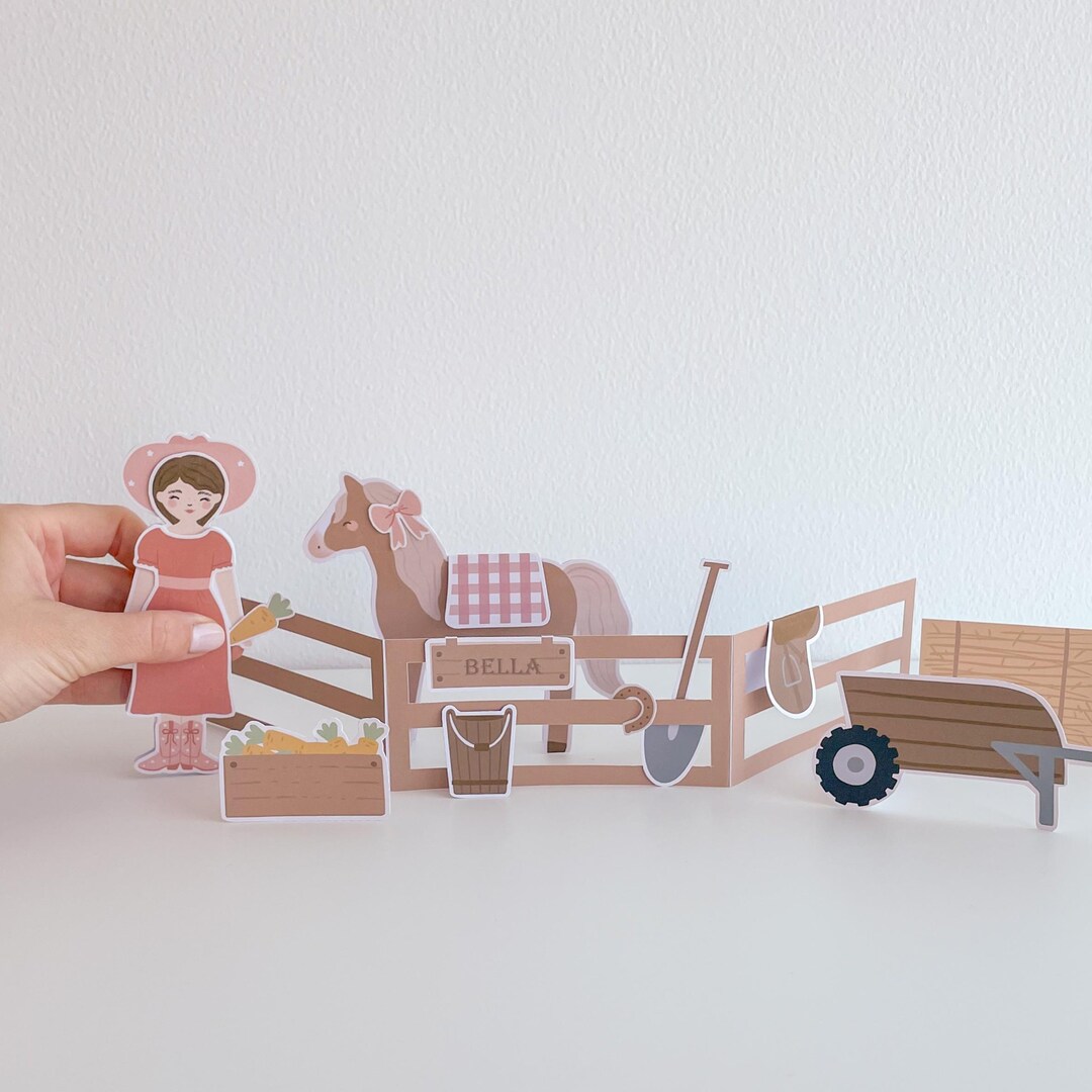Printable Paper Doll Set – Lily and Her Horse Bella, Cowgirl Dress-up ...