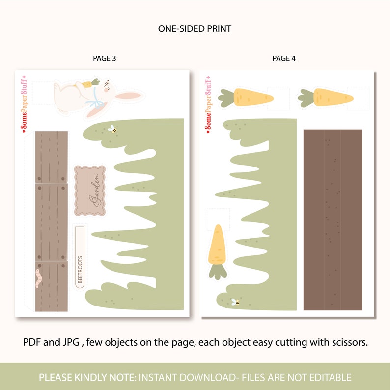 Paper Garden Kit, Printable Activity Craft, Handmade Gift for ...