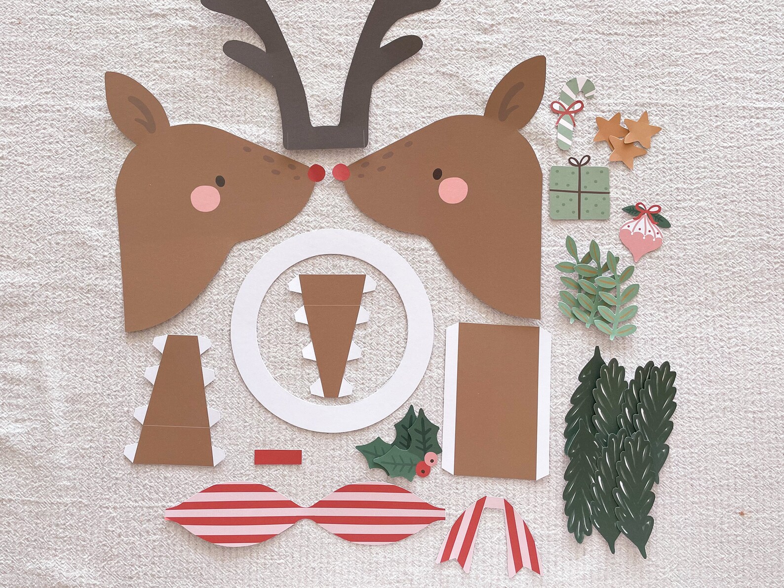 Reindeer Head, Printable 3D Paper Crafts, DIY Christmas Home Decor ...