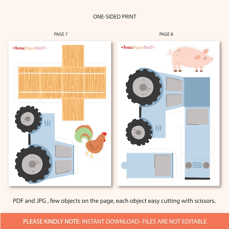 Paper Farm, Printable Activities for Kids, Instant Download, Colorful ...