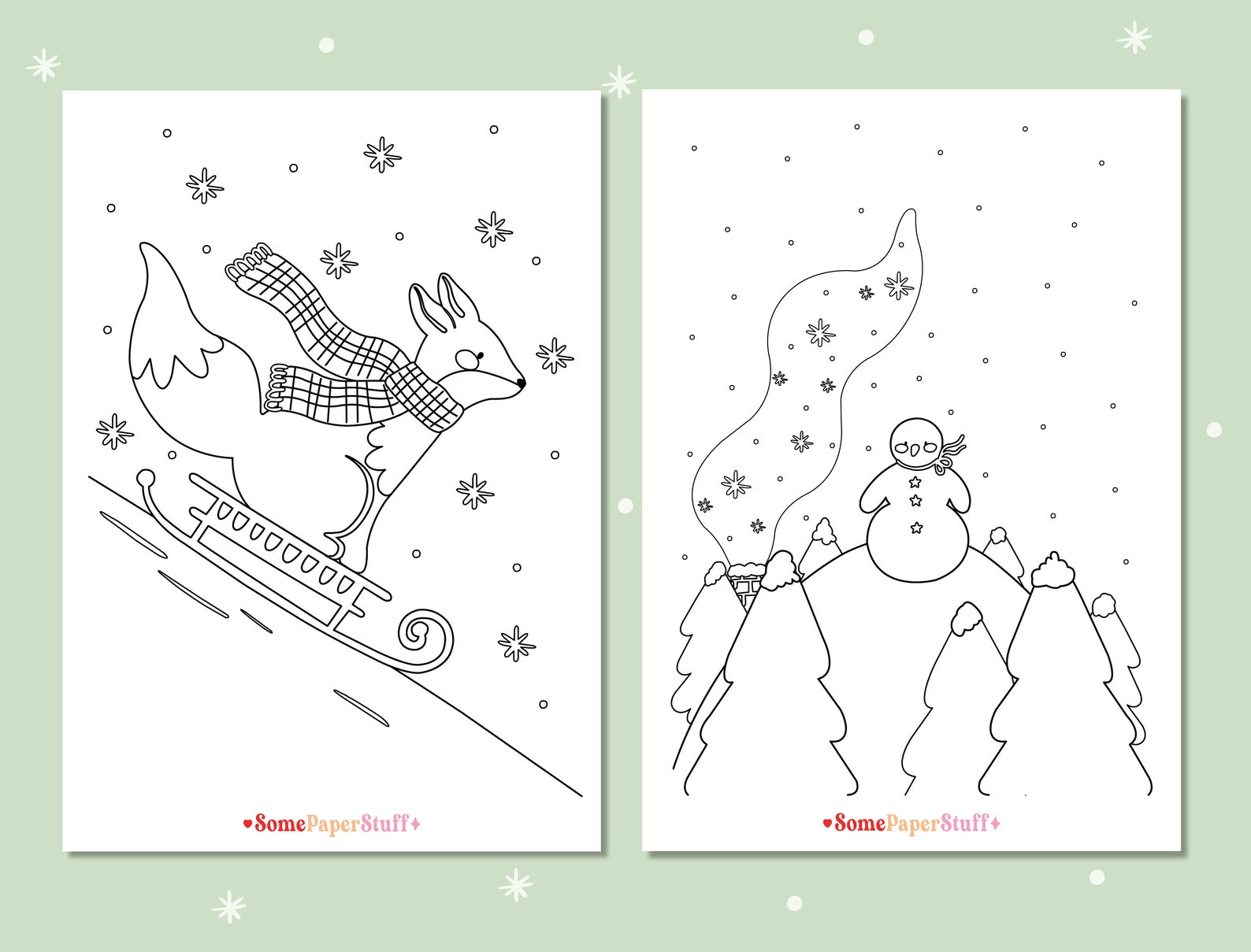 Christmas Coloring Pages, Printable Activity Sheets for Kids, 12 Pieces ...