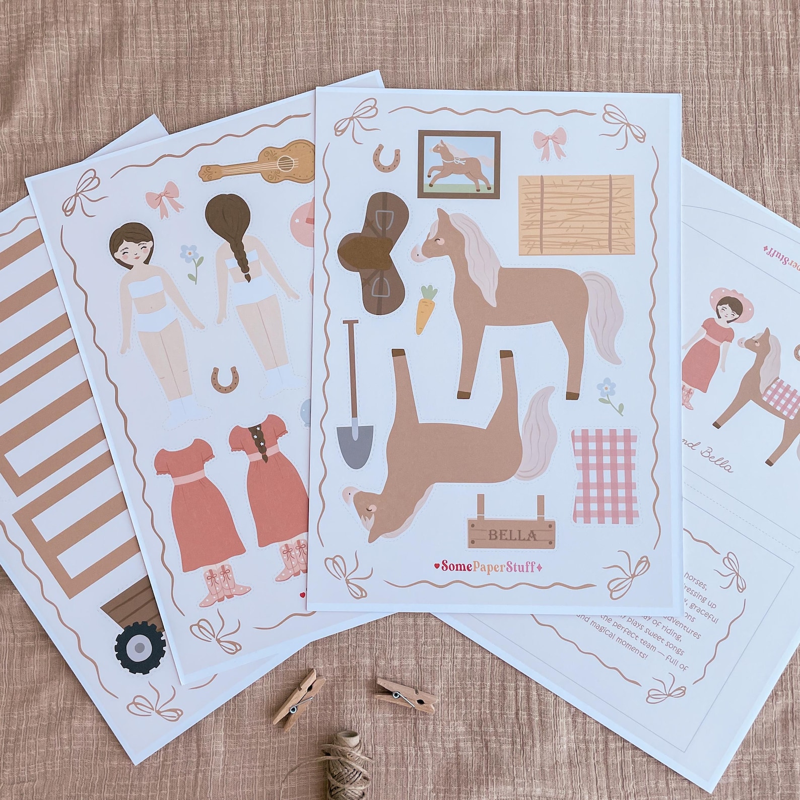 Printable Paper Doll Set – Lily and Her Horse Bella, Cowgirl Dress-up ...