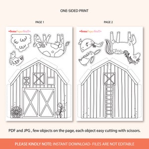 Printable Coloring Farm for Kids, Summer Activities for Grandchildren ...