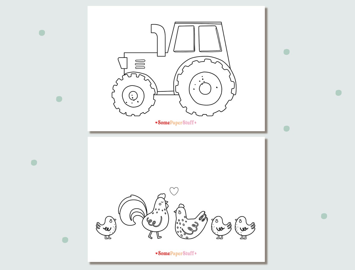 Farm Coloring Pages, Summertime Kids Activities, Printable Simple ...