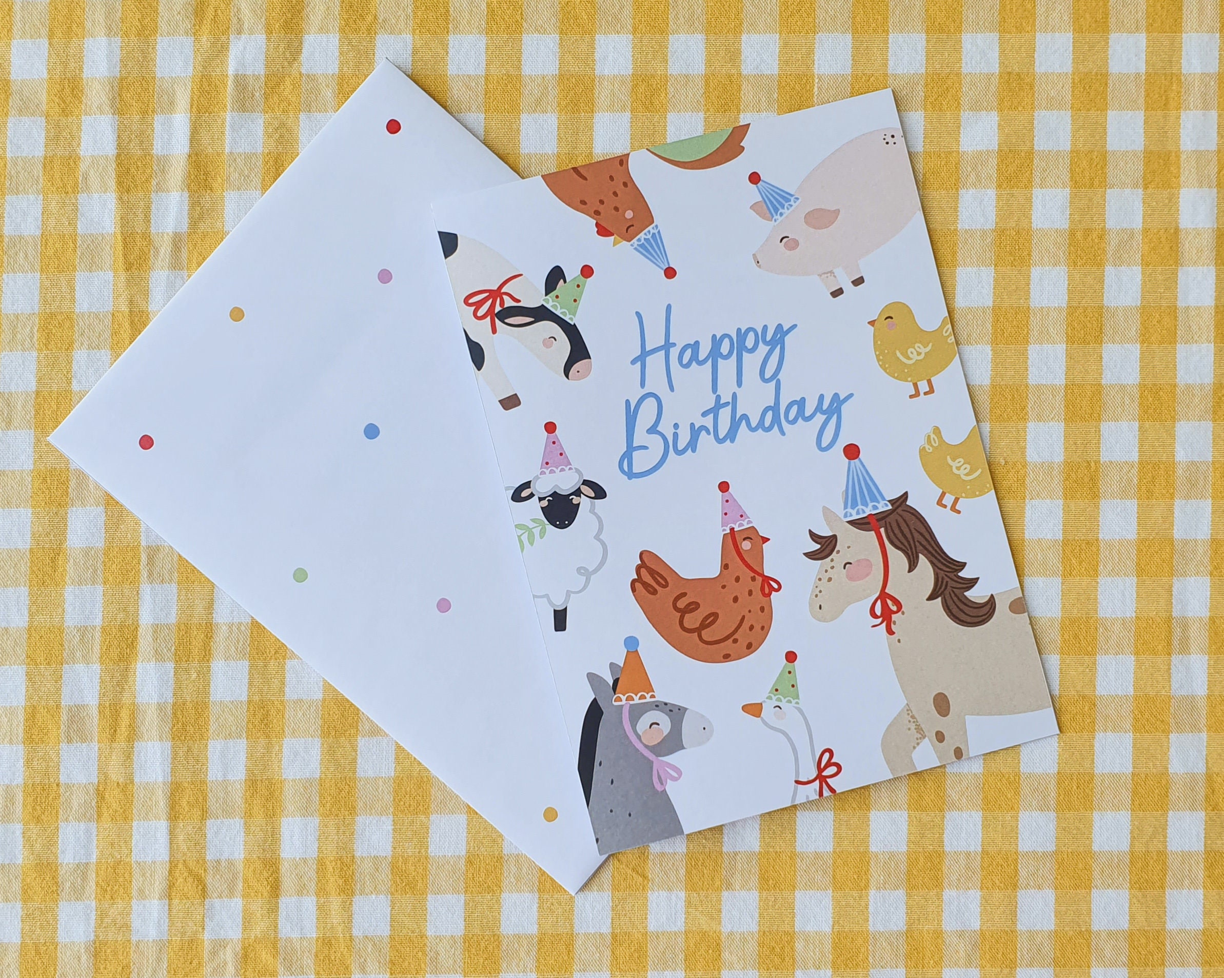 Happy Birthday Printable Card for Kids, Farm Themed Greeting Card, Baby ...