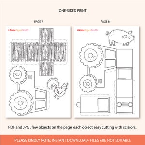 Printable Coloring Farm for Kids, Summer Activities for Grandchildren ...
