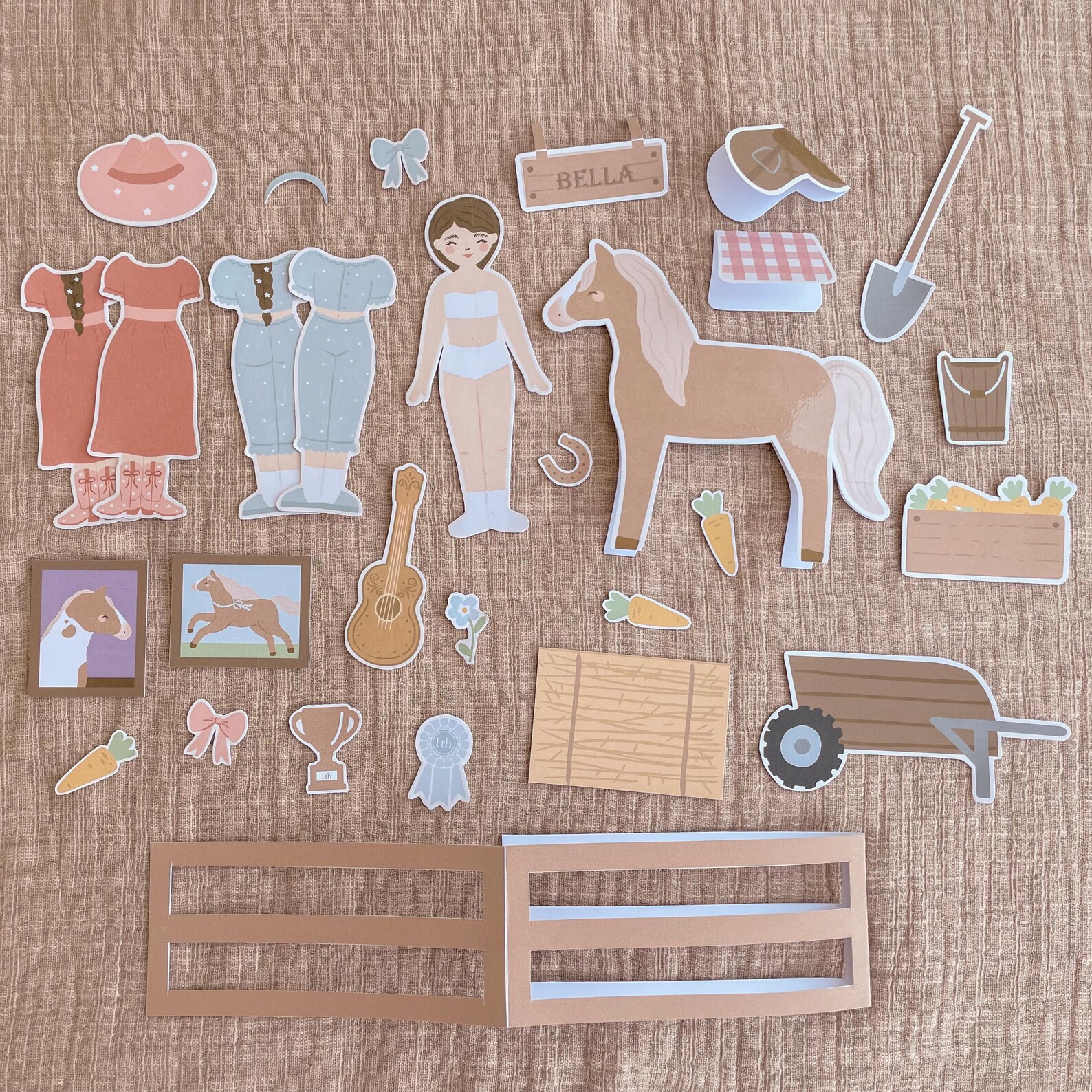 Printable Paper Doll Set – Lily and Her Horse Bella, Cowgirl Dress-up ...