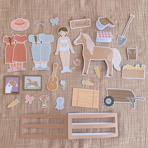 Printable Paper Doll Set – Lily and Her Horse Bella, Cowgirl Dress-up ...