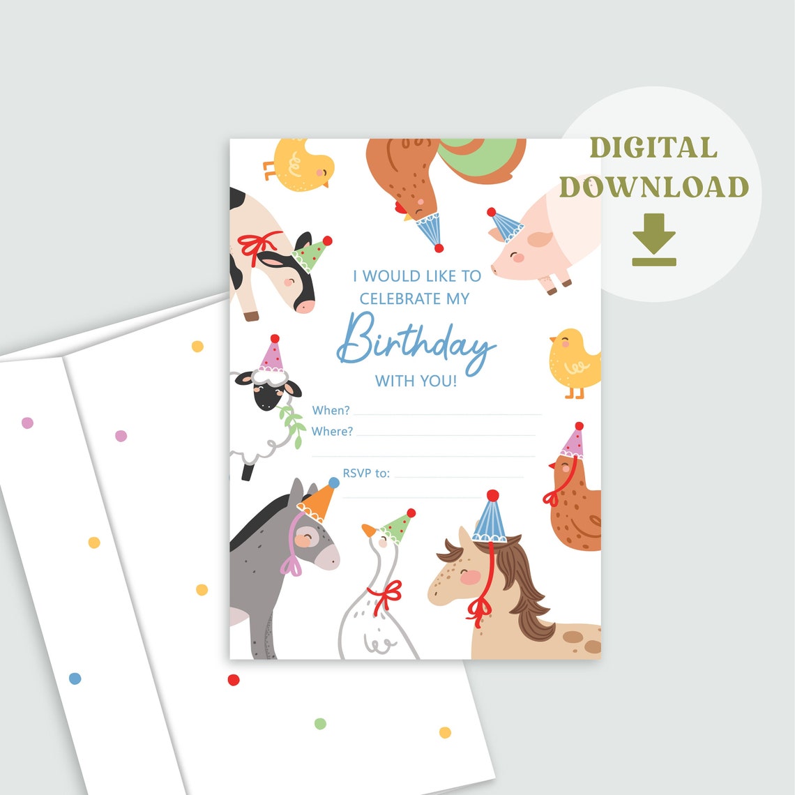 Farm Birthday Invitation Gender Neutral Birthday Party - Etsy