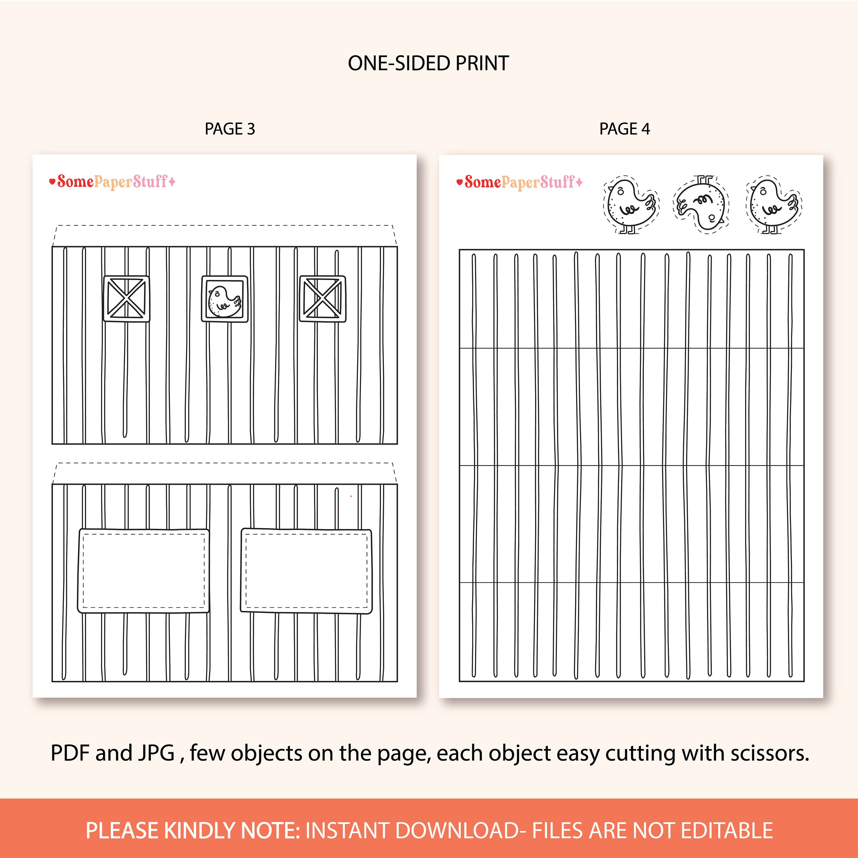 Printable Coloring Farm for Kids, Summer Activities for Grandchildren ...