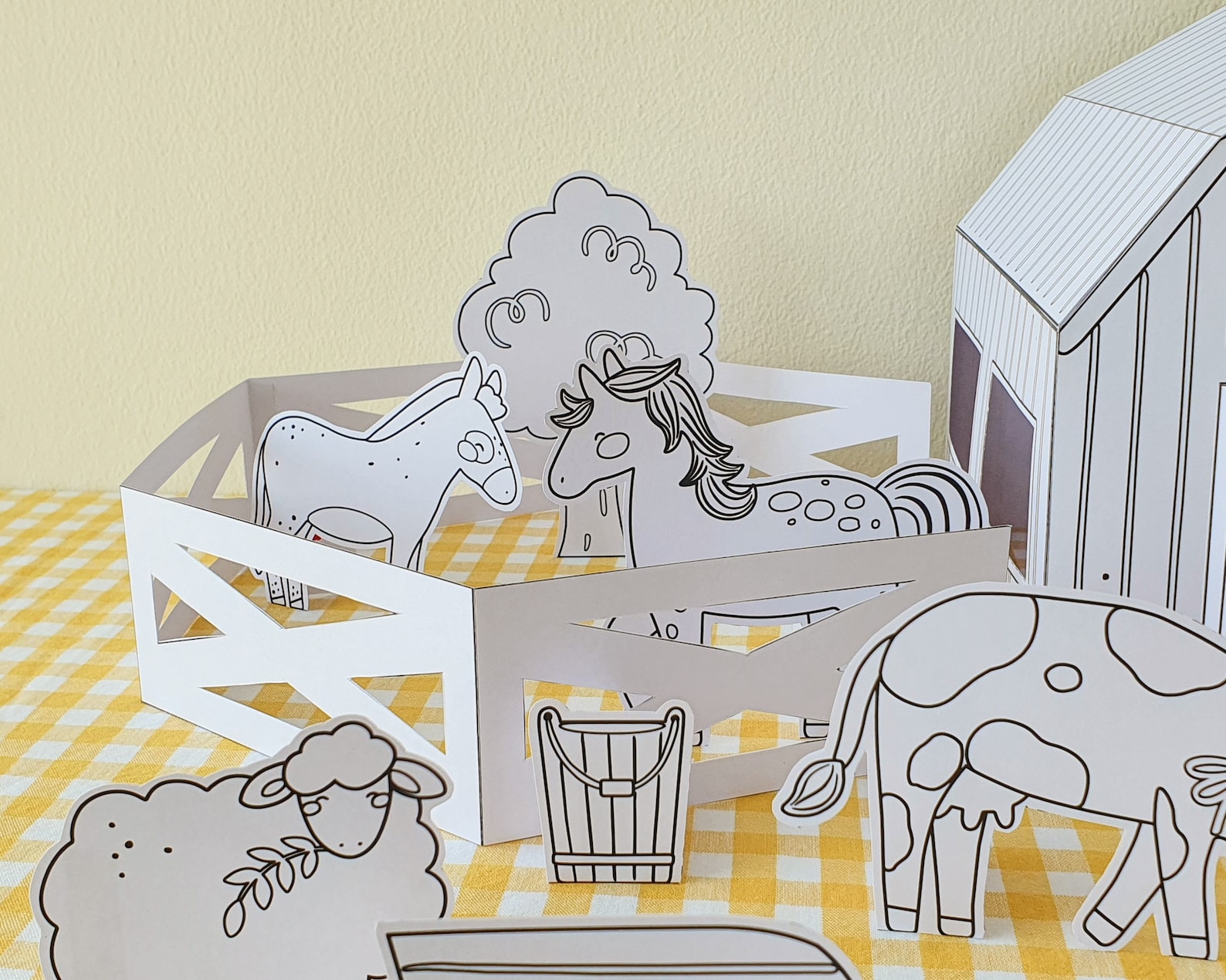 Printable Coloring Farm for Kids, Summer Activities for Grandchildren ...