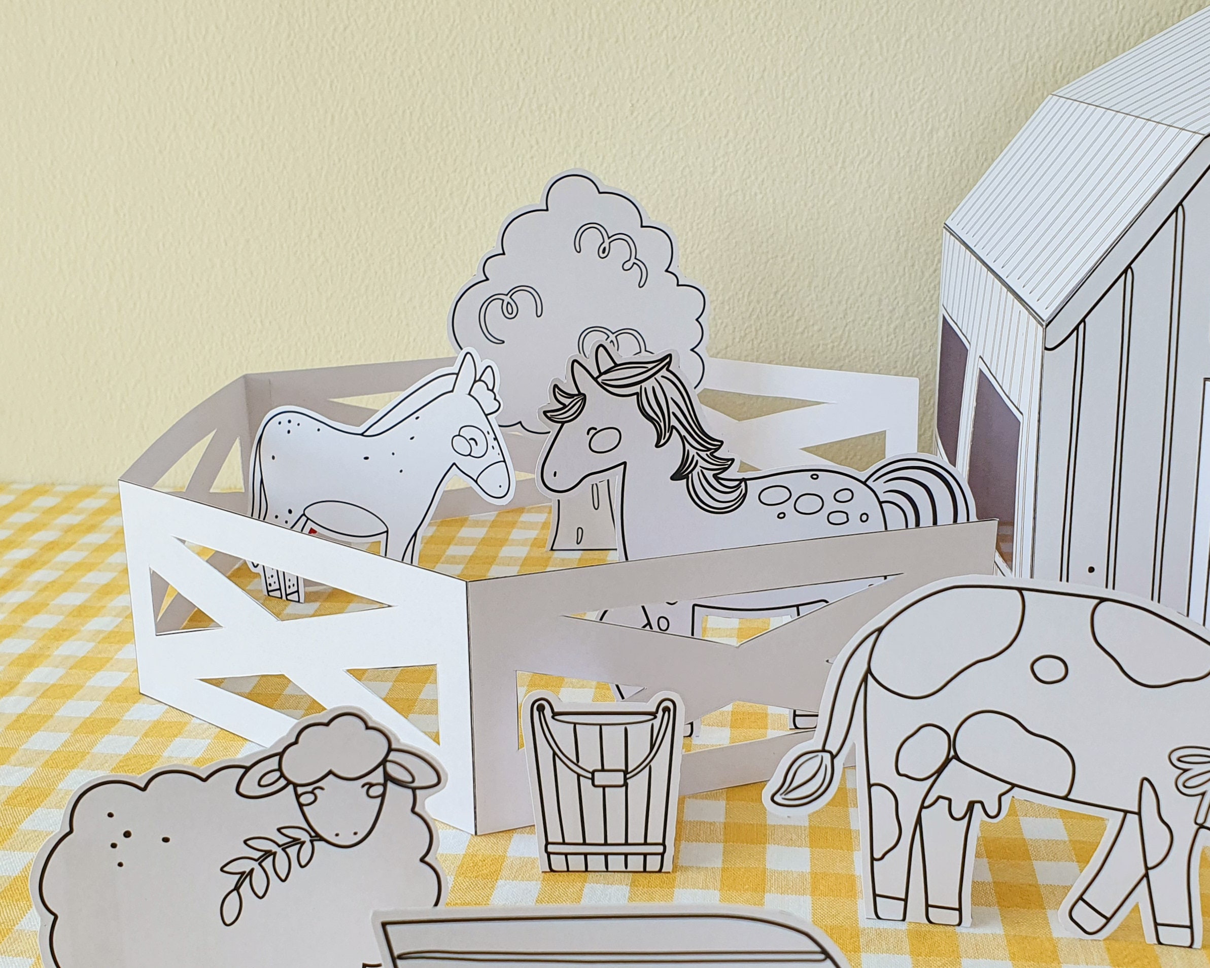 Printable Coloring Farm for Kids, Summer Activities for Grandchildren ...