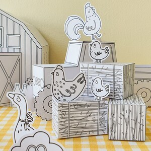 Printable Coloring Farm for Kids, Summer Activities for Grandchildren ...