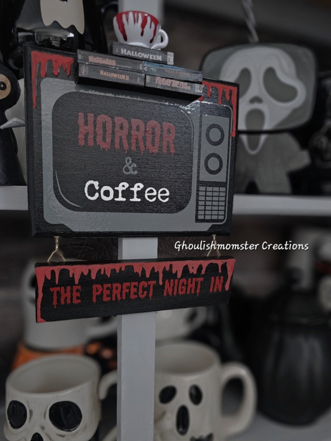 The Perfect Night in Horror Coffee Bar Hanger - Etsy