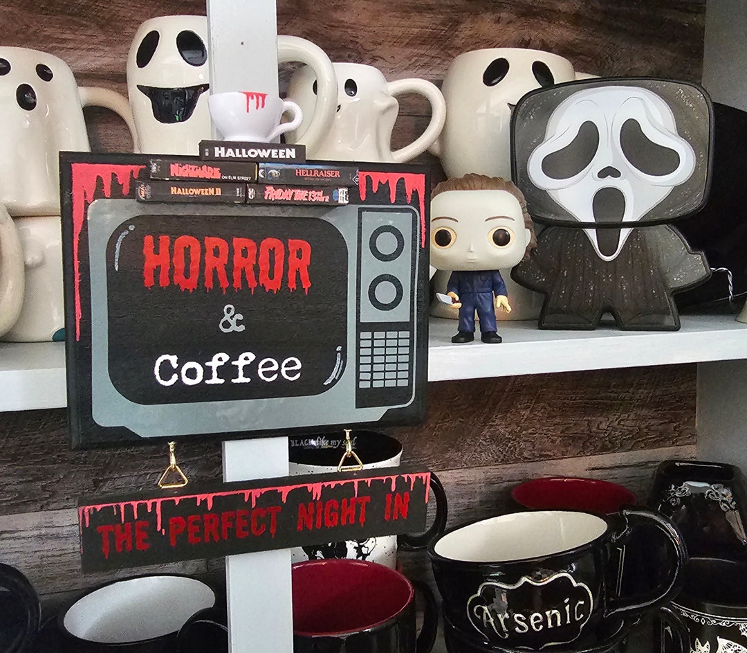 The Perfect Night in Horror Coffee Bar Hanger - Etsy