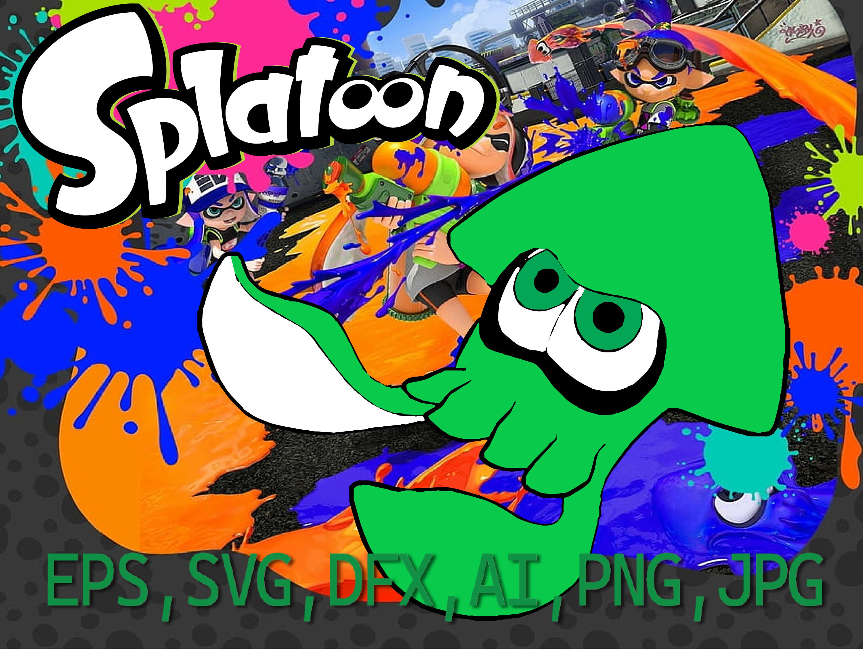 Splatoon SVG DXF EPS Png Illustrator. Squid Clipart - Etsy Australia