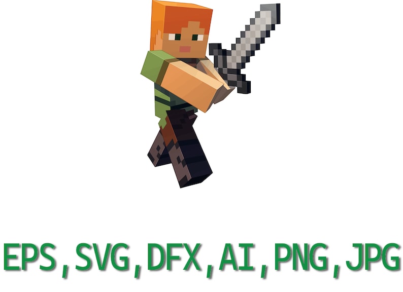 Minecraft SVG DXF EPS Png Illustrator. Alex Clipart - Etsy
