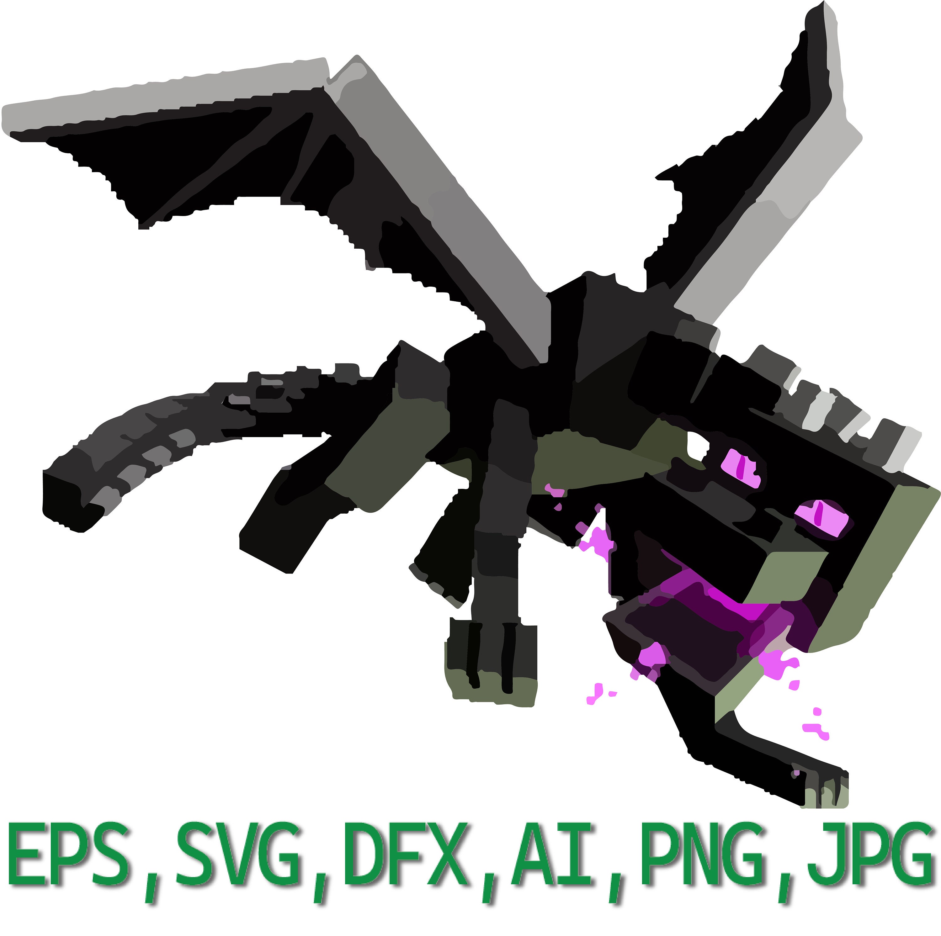 Minecraft SVG DXF EPS Png Illustrator. Enderdragon - Etsy Ireland