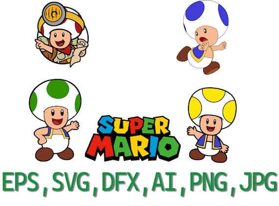 Mario Toad SVG PNG Free Cut Files Free SVG Download, 51% OFF
