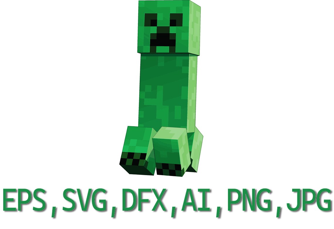 Minecraft SVG DXF EPS Png Illustrator. Creeper Clipart, Creeper Svg ...