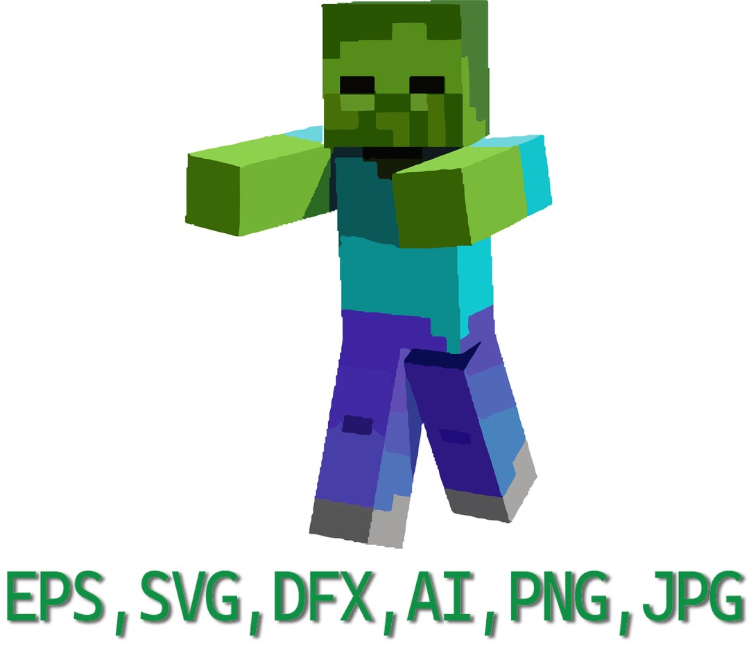 Minecraft SVG DXF EPS Png Illustrator. Zombie Clipart, Zombie Svg ...