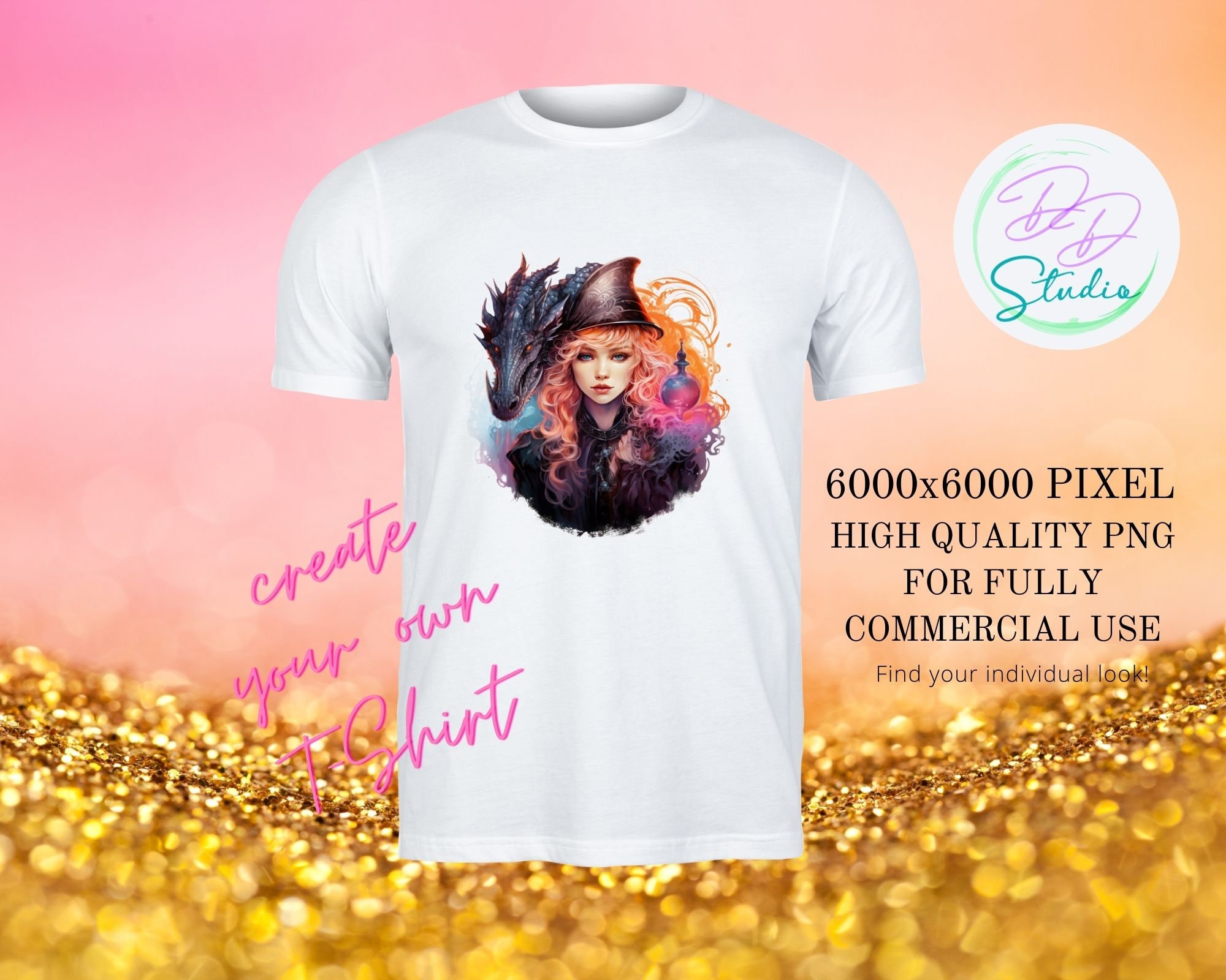 25 Sun Dragon Witch Pack-01 Clipart PNG Full Commercial Use Fantasy ...