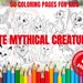 50 Cute Mythical Creatures Coloring Page Bundle Printable SVG PDF ...