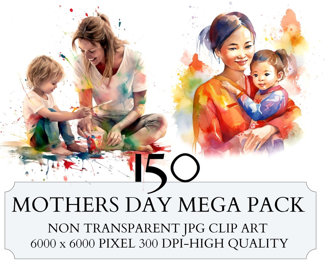 150 Mothers Day Mega Pack Clipart | JPG | Full Commercial Use ...