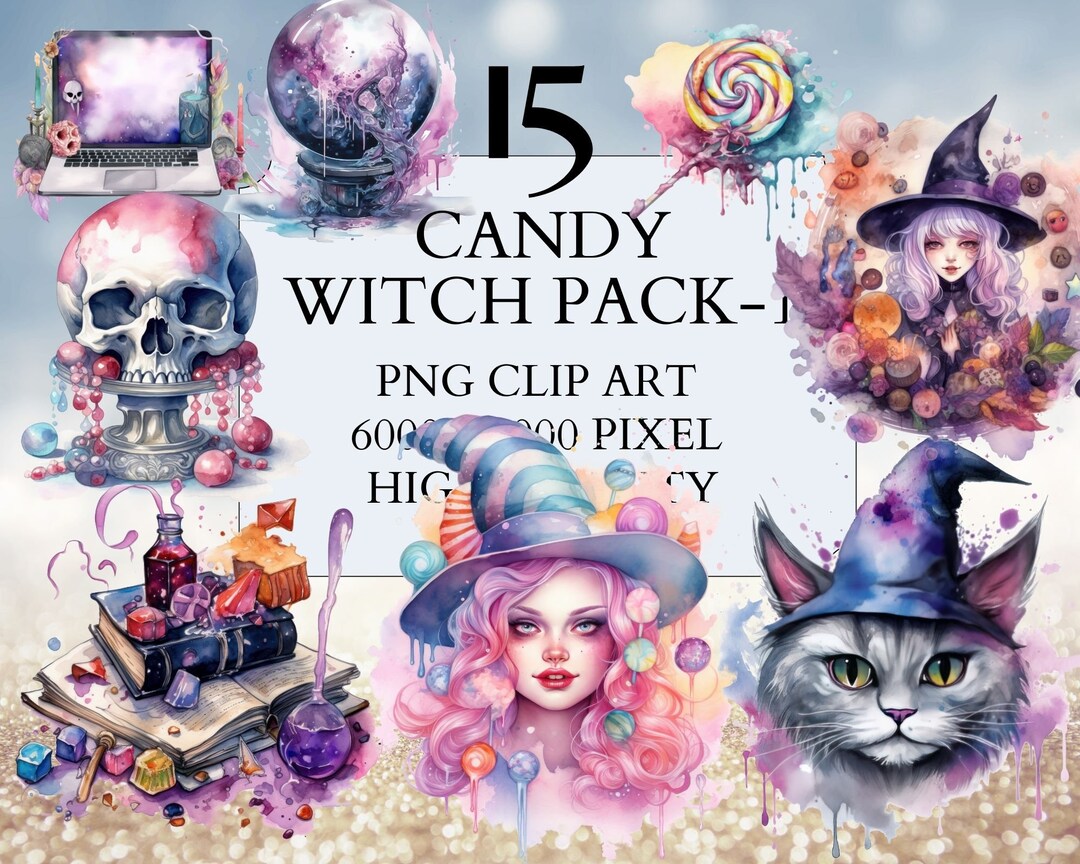15 Candy Witch Pack-01 Clipart | PNG | Full Commercial Use | Fantasy ...
