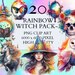 20 Rainbow Witch Pack 1 Clipart PNG Full Commercial Use Fantasy Clipart ...