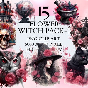 160 Witch MEGA Pack #01 Clipart | PNG | Full Commercial Use | Fantasy ...