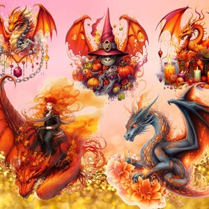 25 Sun Dragon Witch Pack-03 Clipart | PNG | Full Commercial Use ...