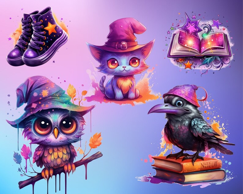 20 Cute Witch Pack #3 Clipart | PNG | Full Commercial Use | Kids ...