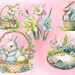 25 Happy Rainbow Easter Clipart PNG Full Commercial Use Bunny Clipart ...