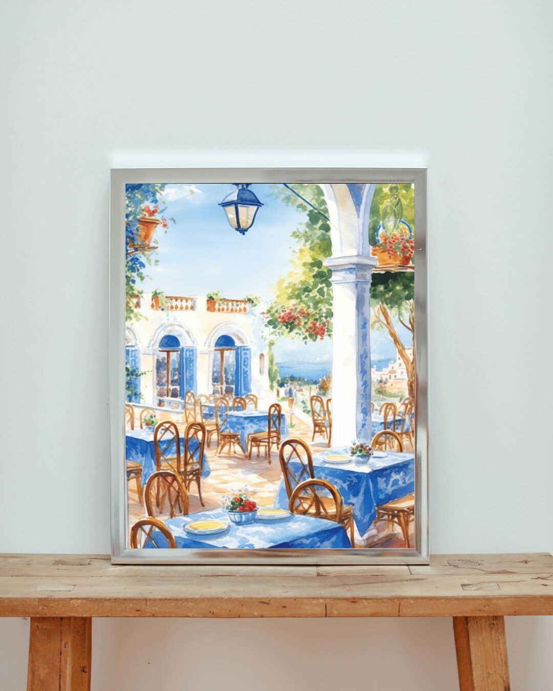 Greek Taverna #03 | Watercolor Painting | Modern Farmhouse Decor ...