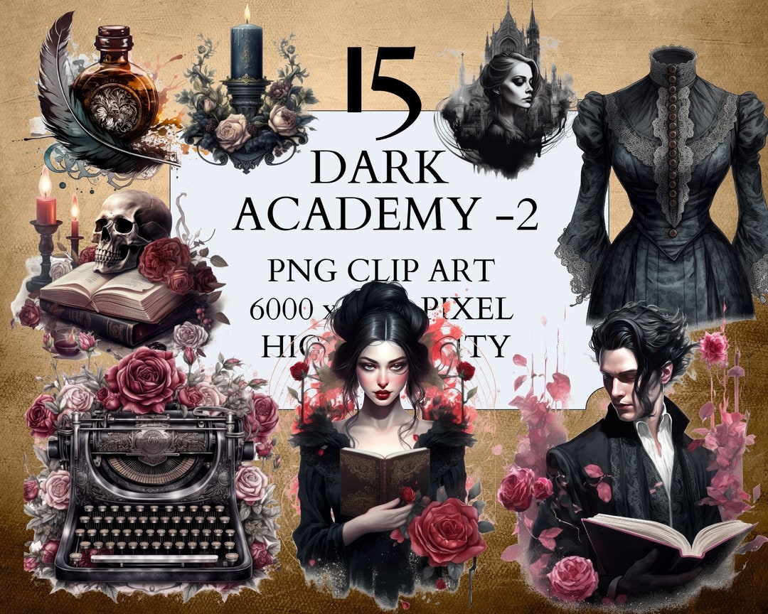 15 Dark Academy Pack-02 Clipart | PNG | Full Commercial Use | Fantasy Clipart | Gothic Clipart ...