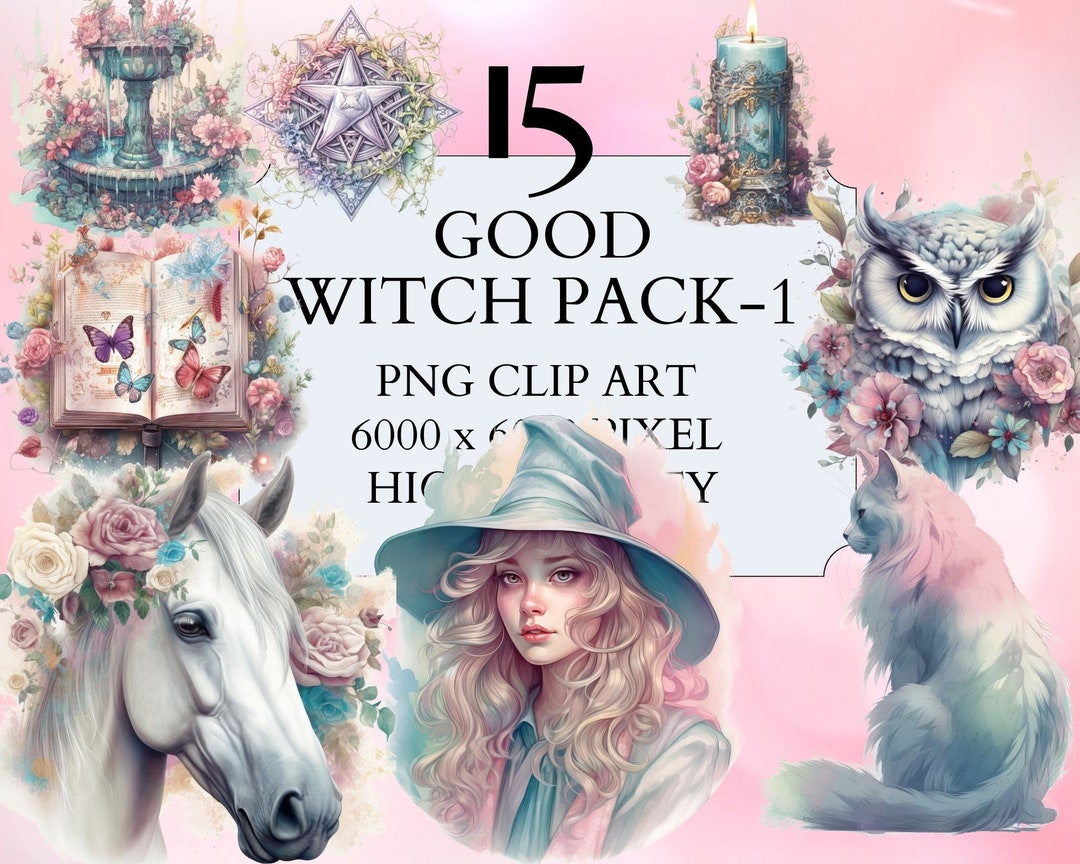 15 Good Witch Pack-01 Clipart | PNG | Full Commercial Use | Fantasy ...
