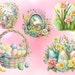 25 Happy Rainbow Easter Clipart PNG Full Commercial Use Bunny Clipart ...