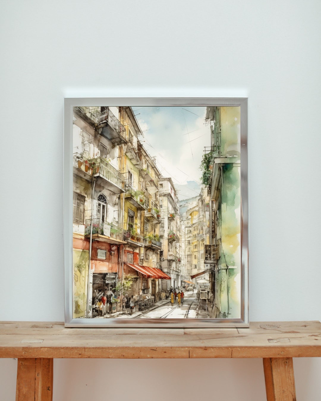 Street in Naples #2 | Watercolor Painting | Naples | Modern Farmhouse ...