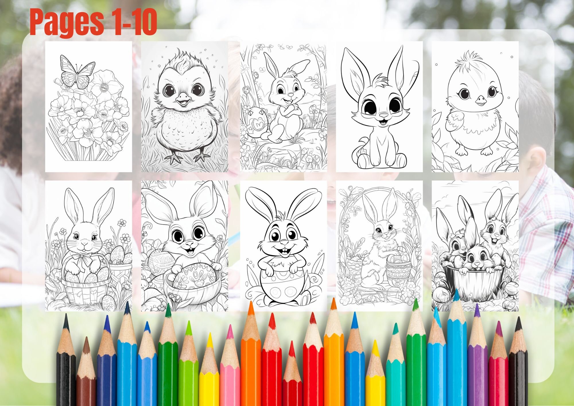 50 Easter Coloring Page Bundle Printable SVG PDF Easter Collection ...